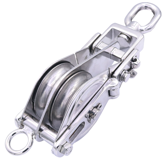 S211-E2 Double snatch block (eye top) - 304